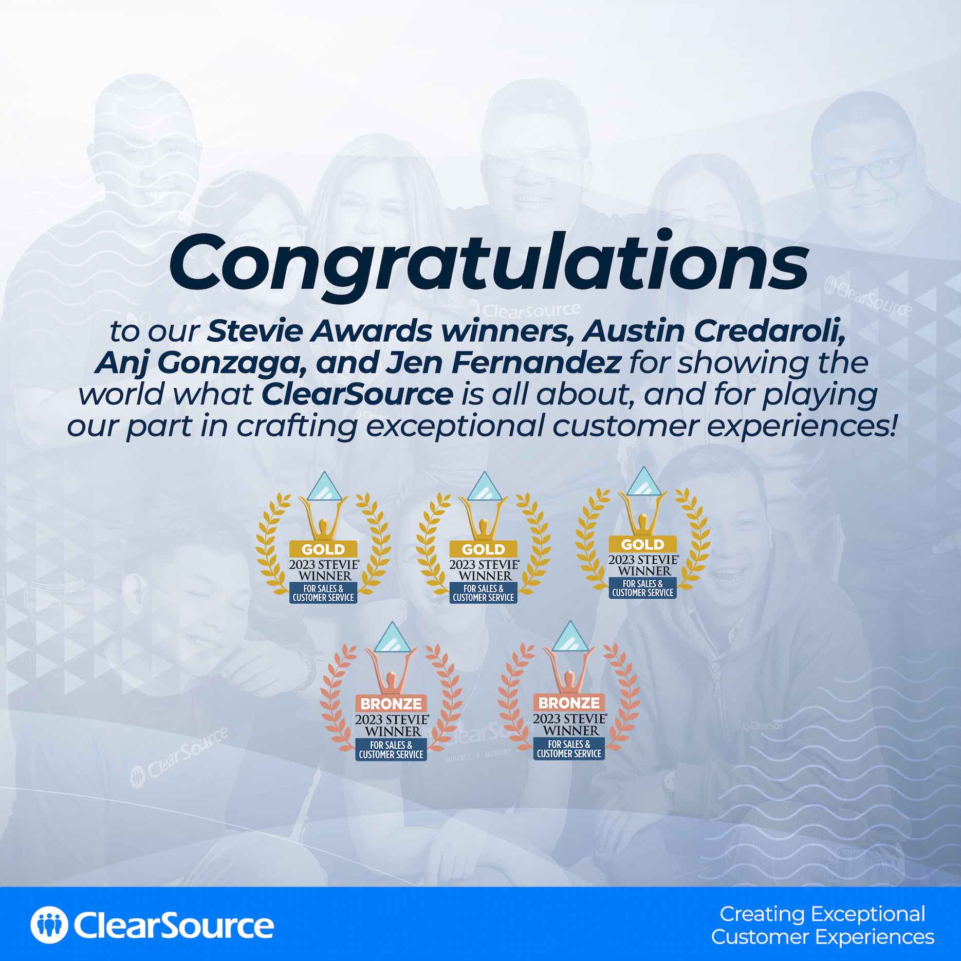 ClearSource Wins 5 Stevie Awards for CX Excellence